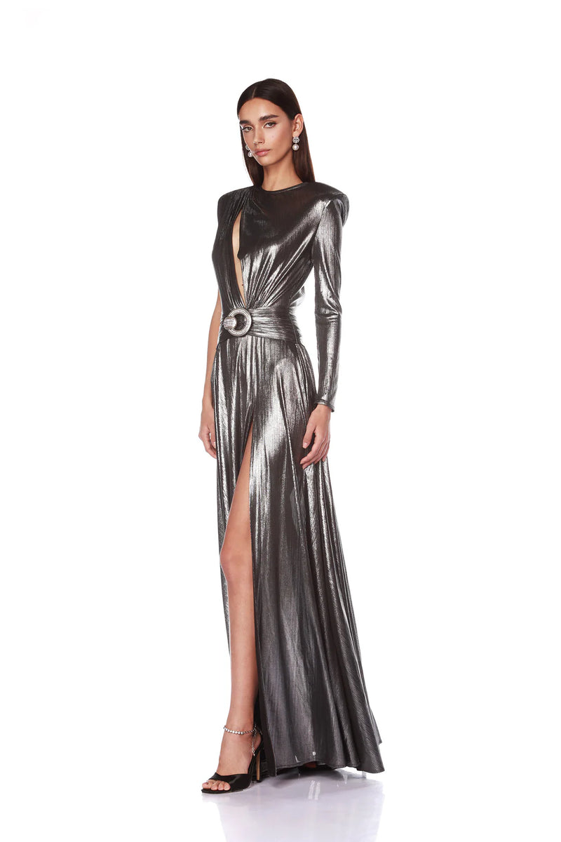 Bronx and Banco Starlight Silver One sleeve Gown - My Nubah – NUBAH